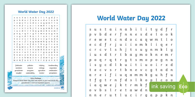 KS2 World Water Day 2022 Word Search - Twinkl