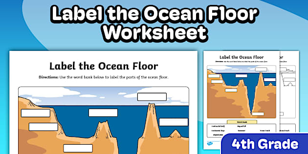 Fourth Grade Label the Ocean Floor Worksheet