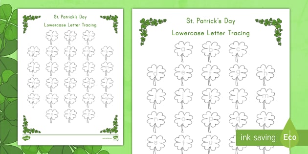 St. Patrick’s Day Lowercase Tracing Activity | Twinkl