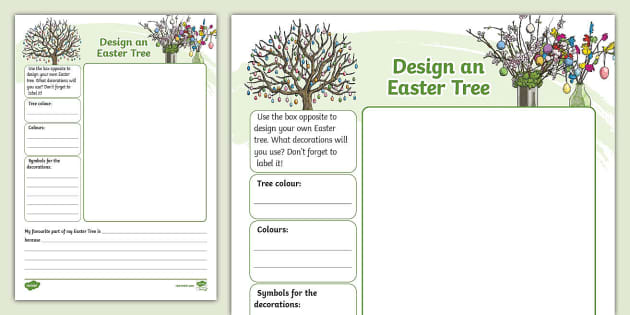 Design an Easter Tree Worksheet (teacher made) - Twinkl