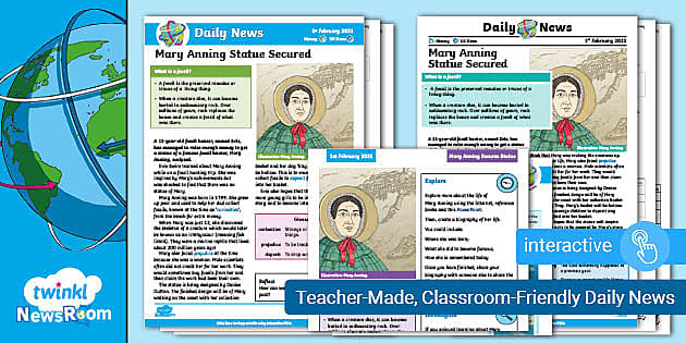 Mary Anning Reading Comprehension | Twinkl NewsRoom