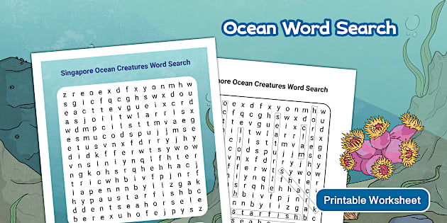 Singapore Ocean Creatures Word Search