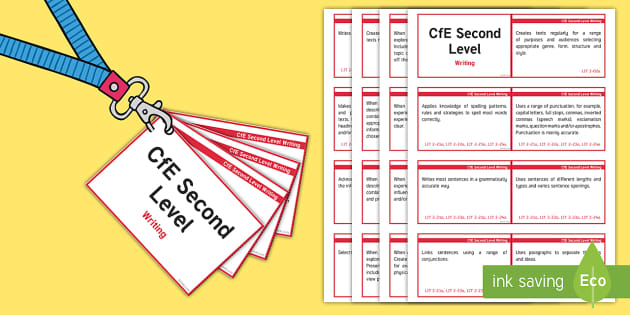 CfE Second Level Writing Lanyard Sized Benchmarks