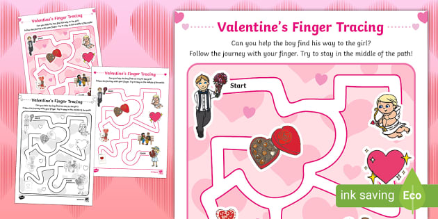 Valentine's Day Finger Tracing Activity (teacher made)