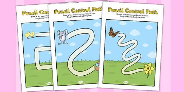 Easter Pencil Control Path Worksheets (teacher made)