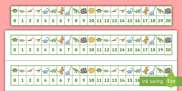 FREE! - Dinosaurs Number Track (1-20) (teacher made)