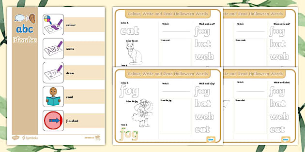 SEND Structured Steps Halloween CVC Words Colour, Write and Read
