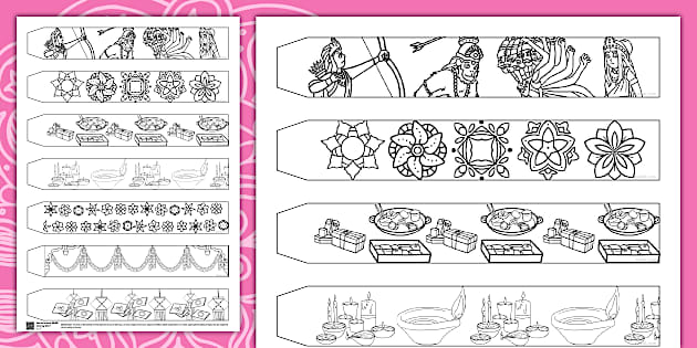 Diwali Colouring Paper Chains - Twinkl Hindu Dharma