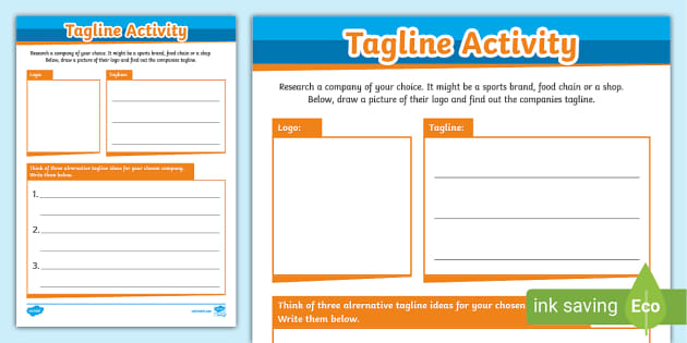 Alternative Tagline Ideas Activity (teacher made) - Twinkl