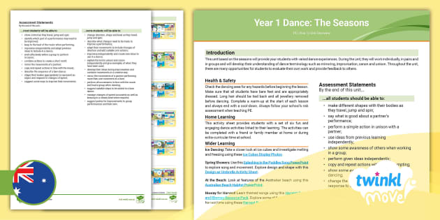 FREE! - Move PE Year 1 Dance: The Seasons Unit Overview