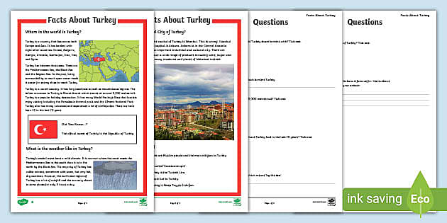 LKS2 Turkey Differentiated Reading Comprehension Activity