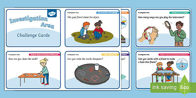 Investigation Area Challenge Cards (teacher made) - Twinkl