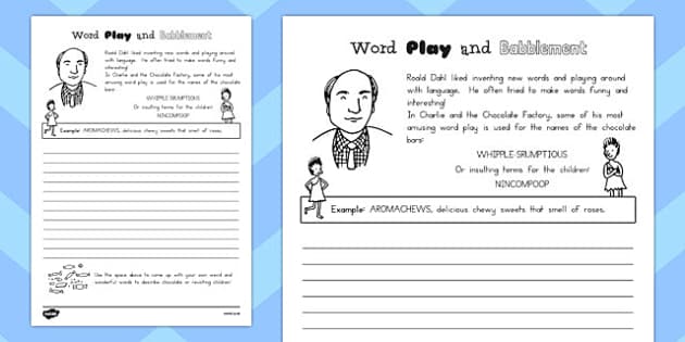 FREE! - Playing with Words Activity to Support Teaching on Charlie and the