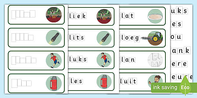 Bou Woorde Met Klanke -pl, -fl en -kl Woordkaarte - Twinkl