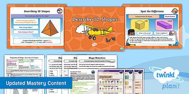 👉 Y2 Describe 3D Shapes PlanIt Maths Lesson 2