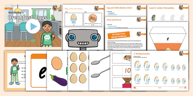 Phonics letter 'e' Lesson Pack - Level 2 Week 4 Lesson 2