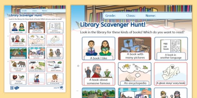 Library Book Scavenger Hunt｜School Library｜Twinkl