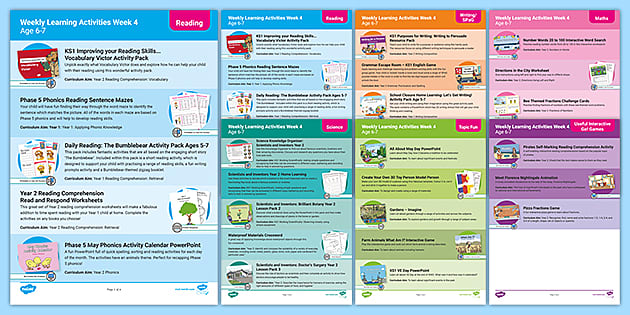 FREE! - Weekly Learning Activities Pack Week 4 Age 6-7