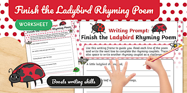 Finish the Ladybird Rhyming Poem Worksheet
