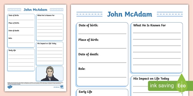John McAdam Fact File Template,John Mcadam - Twinkl John McAdam Fact File Template,John Mcadam - Twinkl