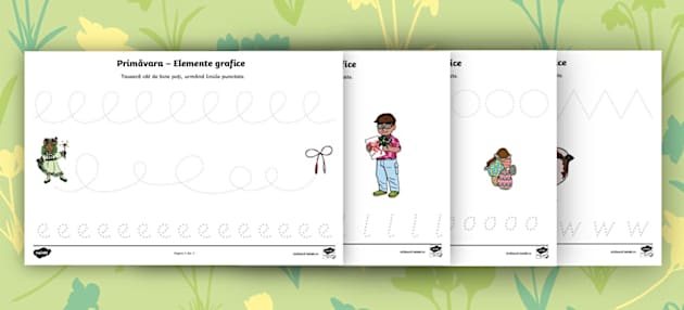 Primăvara – Fișă cu elemente grafice (teacher made)