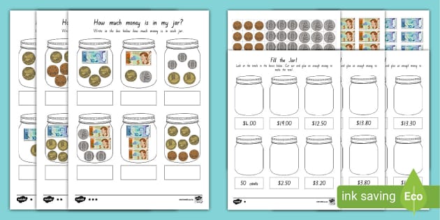 How Much Money Is in My Jar? NZ Mony up to $20 - Twinkl