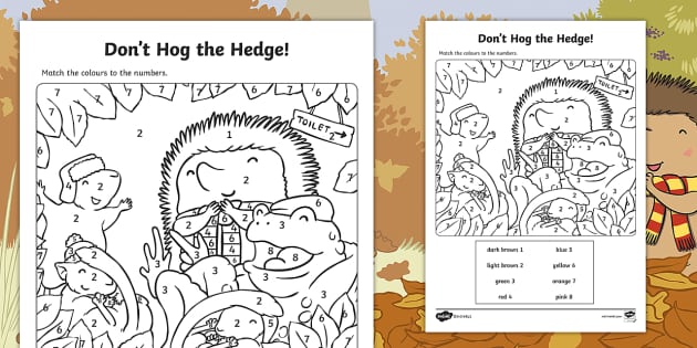 Don't Hog the Hedge! Colour by Number