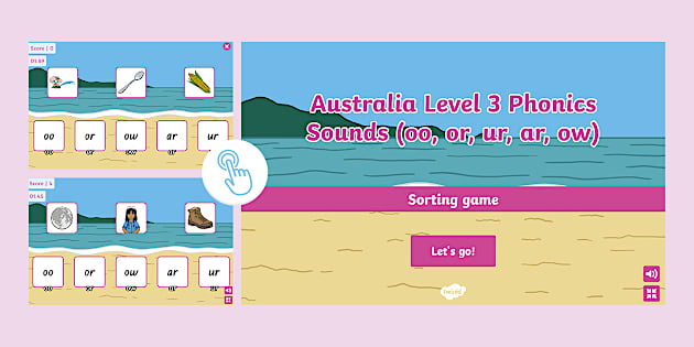 Level 3 Phonics Sounds Sorting Game (oo, or, ur, ar, ow)