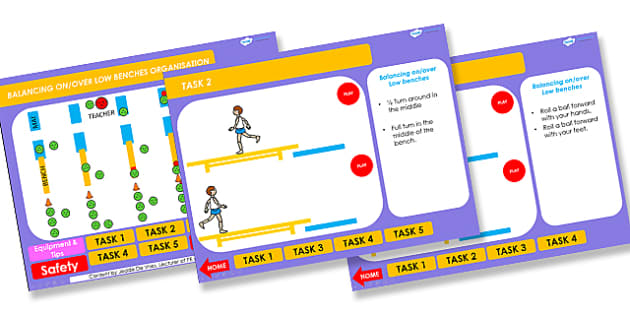 PE Balancing On Over Benches Age 4 5 6 Years Lesson Ideas PowerPoint