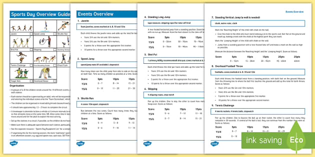 Sports Day Overview Adult Guidance