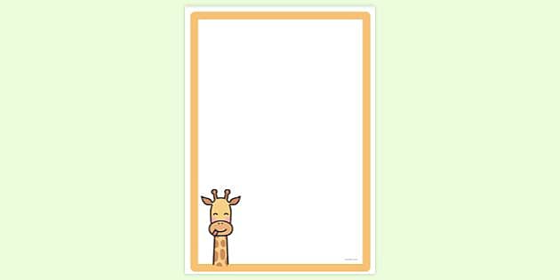 FREE! - Giraffe Head Page Border | Page Borders - Twinkl