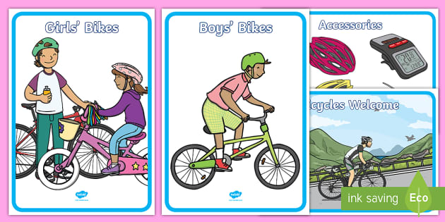 Bicycle Repair Shop Display Signs (teacher made) - Twinkl