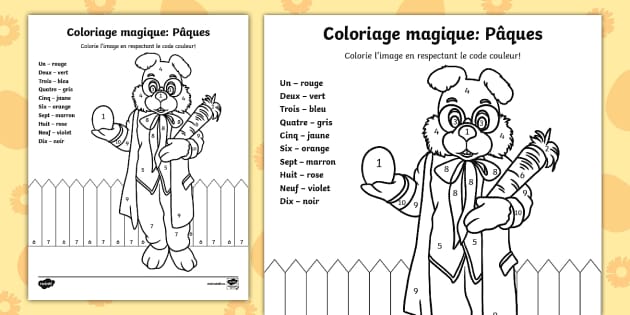 Coloriage magique : Pâques (teacher made) - Twinkl