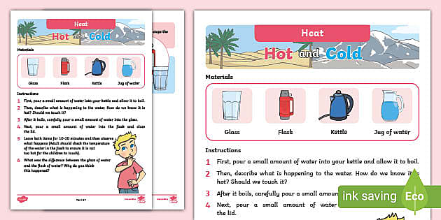 Hot and Cold Experiment (Teacher-Made) - Twinkl