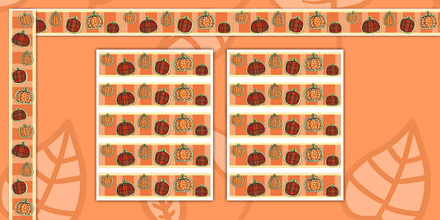 Polka Dot and Plaid Pumpkins Board Borders (teacher made)