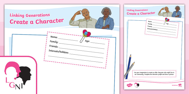 FREE! - Linking Generations Create a Character Activity Sheet FREE! - Linking Generations Create a Character Activity Sheet