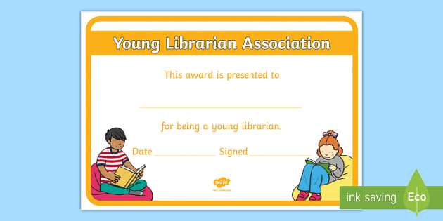 FREE! - Young Librarians Association Certificate