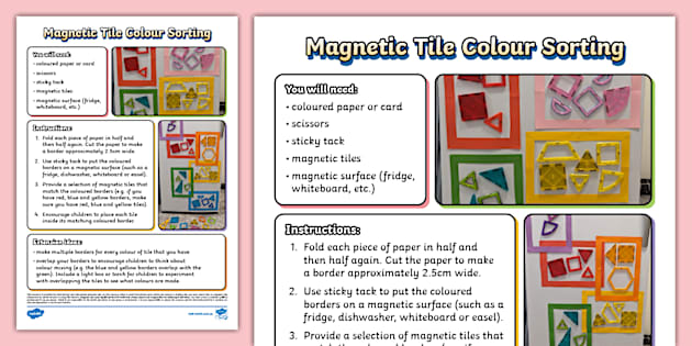 Magnetic Tile Colour Sorting (Teacher-Made) - Twinkl