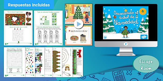 Juego escape room de Navidad: Decorando el árbol de Navidad