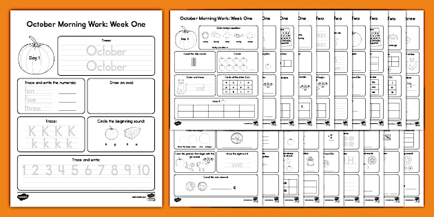 Printable Morning Work Kindergarten Bundle | Twinkl USA