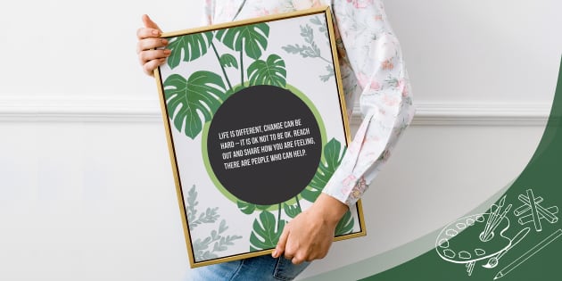 Change Can Be Hard Botanical-Themed Inspirational Poster