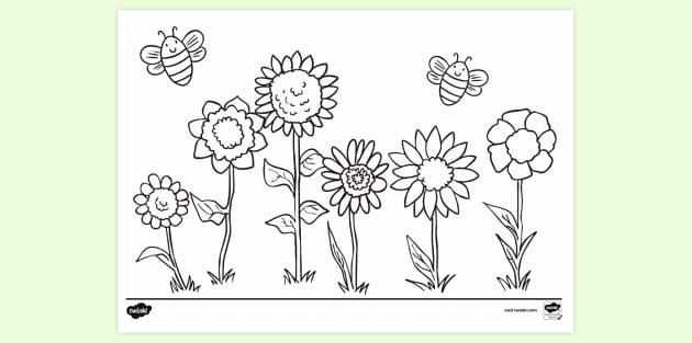 FREE! - Bees and Flowers Colouring Page | Colouring Sheets