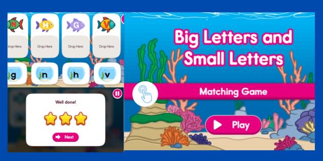 Big Letters and Small Letters Matching Game