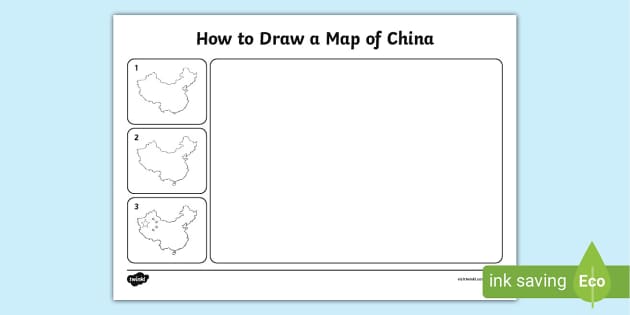 FREE! - How to Draw China Map Guide - Twinkl