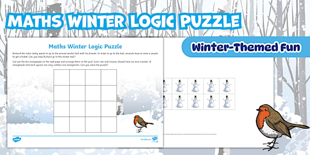Maths Winter Logic Puzzle - KS2 - Twinkl