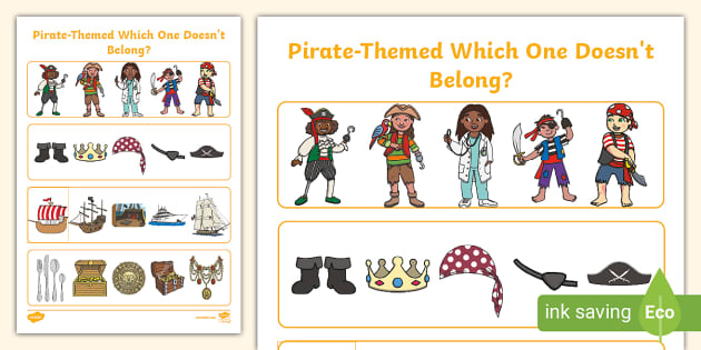 Pirate-Themed Which One Doesn't Belong? - Twinkl - KS1 Pirate-Themed Which One Doesn't Belong? - Twinkl - KS1