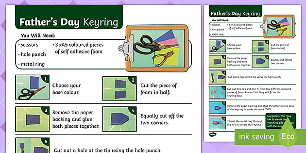 Father's Day Keyring Craft | Instructions | Teacher Resource