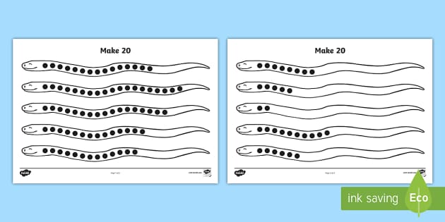 Snake Fingerprint How Many More To Make 20 Worksheet Worksheet snake-fingerprint-how-many-more-to-make-20-worksheet-worksheet