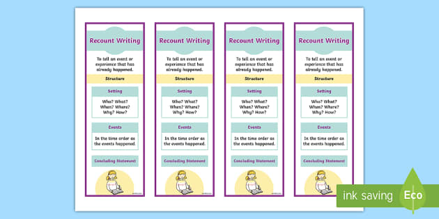 Recount Writing Editable Bookmarks (teacher made) - Twinkl