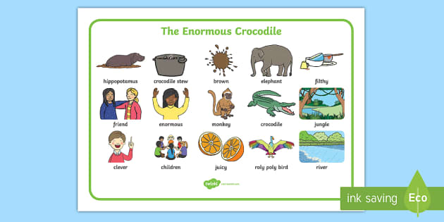 FREE! - Word Mat to Support Teaching on The Enormous Crocodile